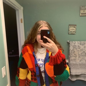 Harry Styles Inspired Cardigan Colour Block Patchwork - Etsy Canada