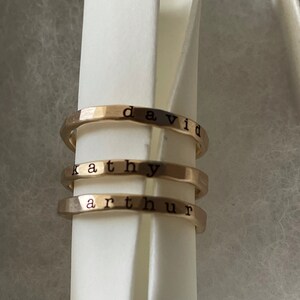 Stacking Rings with Names Stackable name rings Thick rings | Etsy