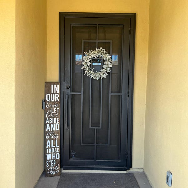 Scripture Porch Sign, Welcome Front Door Sign, Religious Housewarming ...