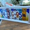 Custom Rustic Empty Wood License Plate Display Frame With Key Hooks ...