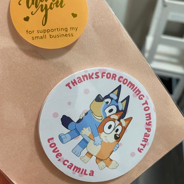 Blue Favor Stickers Set of 12 Glossy Stickers, Blue Party, Blue Favors ...