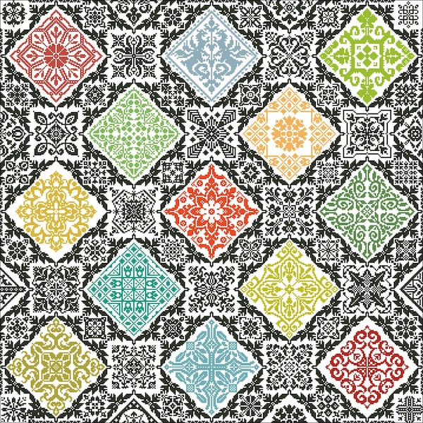 Cross Stitch Pattern Quaker Apples, Sampler Cross Stitch, Autumn Cross ...