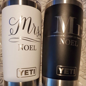 Bride and Groom Yeti or Polar Camel Tumbler, Mr and Mrs Personalized ...