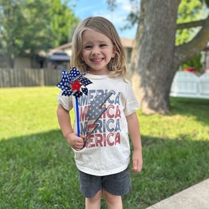 America America America Lightning Bolt Kids Shirt 4th of July Toddler ...