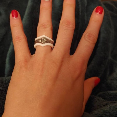 Designed Silicone Wedding Ring for Women. Set of Thin and Stackable ...