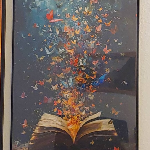 Book Art Poster Reading Painting Print Book Lover Gift Wallart ...