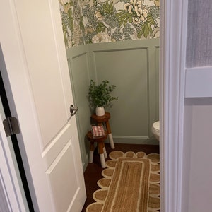 Scalloped Jute Rug Light Blue Jute Scallop Boho Decor - Etsy