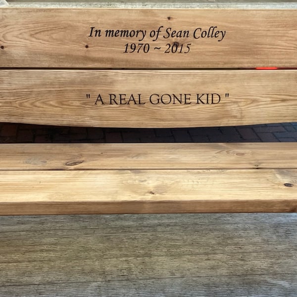 Quality Rustic Memorial Heavy Duty Personalised Garden Bench Built to ...