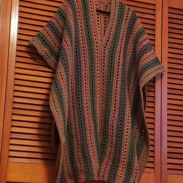 Easy Crochet Mens Poncho Bagoday Crochet Pattern DIGITAL DOWNLOAD ONLY ...