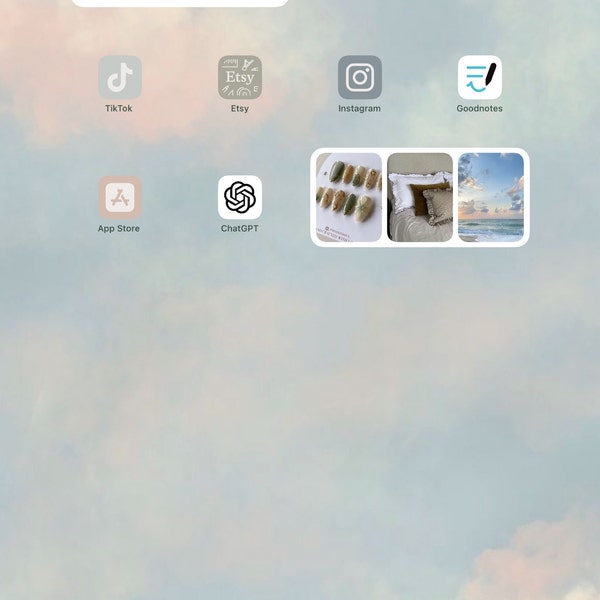 Ios 14 Beach App Icons, Blue Beach Pack Icons, Aesthetic Line Art and ...