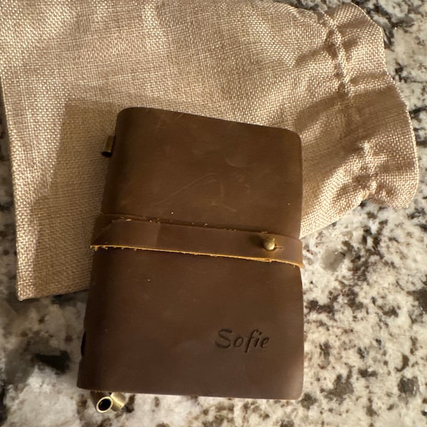 Personalized Refillable Leather Notebook, A6 A5 Leather Notepad, Daily ...