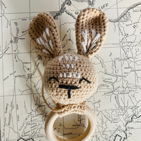 CROCHET PATTERN Rupert the Rabbit Crochet Amigurumi Bunny Rattle ...