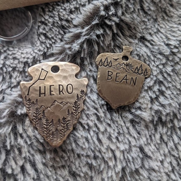 Mount Acorn Personalized Dog Tag - Custom Pet ID Tag - Acorn Shape With ...