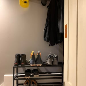 Entryway Metal Wall Mounted Shoe Storage Unique Open Floating Shelf ...
