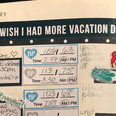 Blood Pressure Tracker Stickers, Bullet Journal Stickers Printable ...