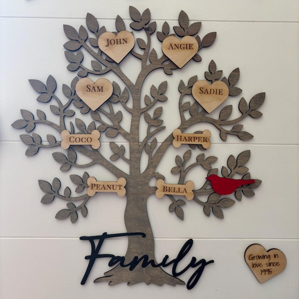 Personalized Family Tree Sign | Family Tree Wooden Sign | Family Tree ...
