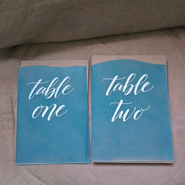 Sea Glass Table Numbers: Beach Wedding Decor With Wood Base - Etsy