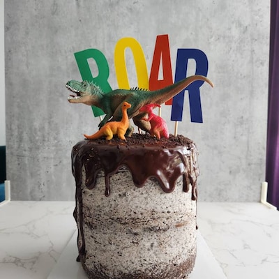 ROAR Cake Topper Birthday Party Dinosaur Birthday First - Etsy