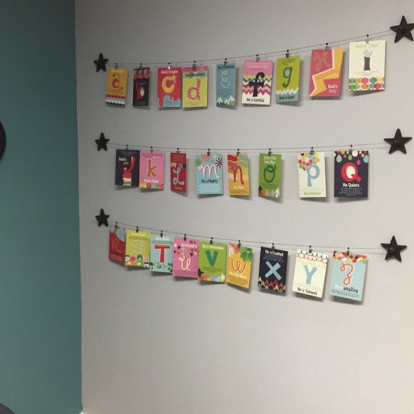 ABC Scripture Cards, Abc's of God Scripture Art, Christian Kids Set of ...