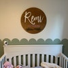 Nursery Name Sign Above Crib Name Sign Round Name Sign Boho - Etsy