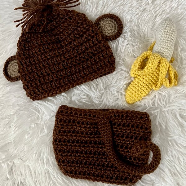 CROCHET PATTERN Baby Monkey Outfit, Pattern Sizes 0-12 Months, Baby ...