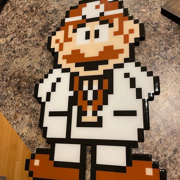 Solid Wood Pixel Game Art Dr. Mario Germs & Pills 6 Piece Set - the 3A ...