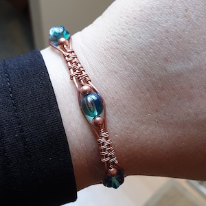 Copper Wire Wrapped Bracelet Cuff Tutorial PDF, Wire Wrapped Bracelet ...