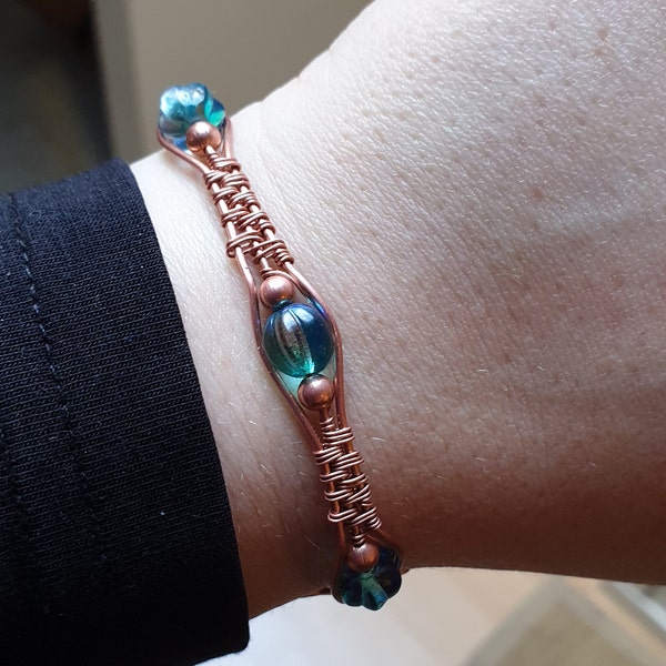 Copper Wire Wrapped Bracelet Cuff Tutorial PDF, Wire Wrapped Bracelet ...