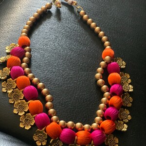 Silk Thread Jewellery Set Necklace & Earrings - Etsy