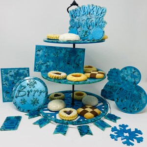 Winter Snow Tiered Tray With Lighted Sign File SVG - Etsy