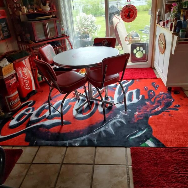 Coca Cola Rug,red Coke Rug,coca Cola Home Decor,red Carpet,living Room ...