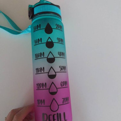 Water Bottle With Straw Water Bottle Tracker Motivational Water Bottle ...