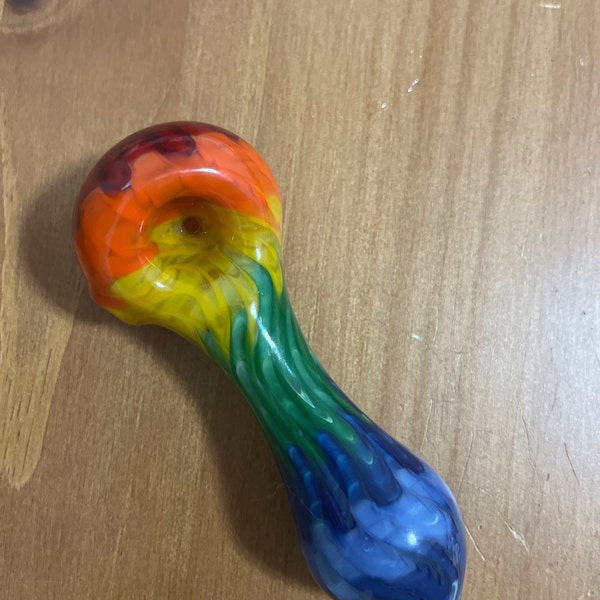 Rainbow Pipe #3 Glass Pipe Unique Chunky Colorful Smoking Bowl - Etsy