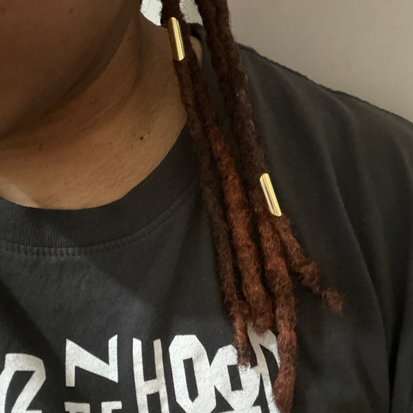 Set of 8 Gold Brass Loc Tubes, 6mm Hole, Sister Locs, Microlocs, Loc ...