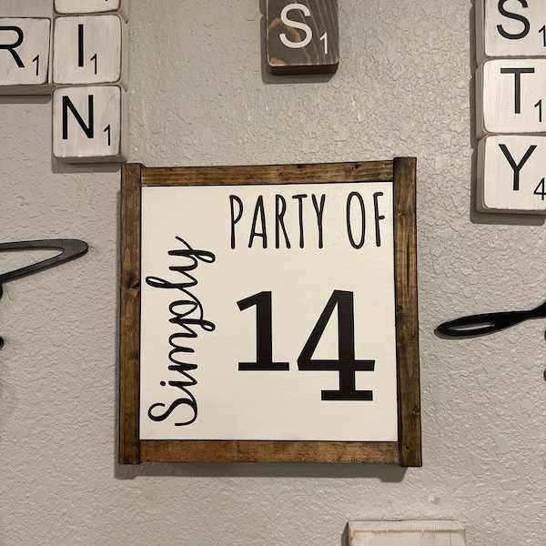 Custom Party of Sign, Party of 4, Party of 6, Party of 5, Personalized ...