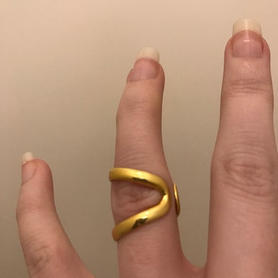 Sterling Silver Splint Ring Adjustable for PIP or DIP Joint Swan Neck ...