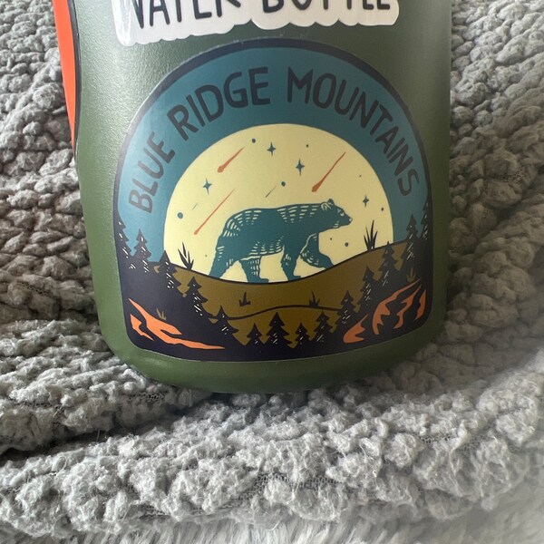 A BLUE RIDGE Bear // Waterproof Vinyl Sticker // Water Bottle ...