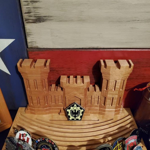 Engineer Castle Challenge Coin Holder, Army Engineer, USMC 1371, Combat ...