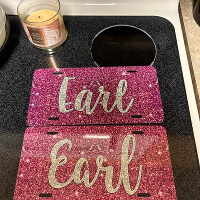 Pink Glitter Like Personalized Monogrammed License Plate Car Tag ...