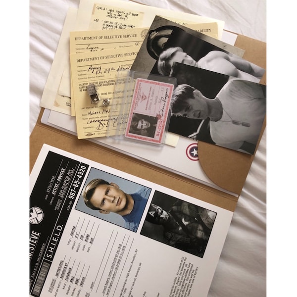Captain America file Steven Rogers S.H.I.E.L.D. Secret File Paper Props ...