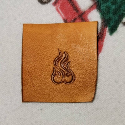 016-04 Flame No.1 Leather Stamp Saddlery Homemade Tool Punch 3D Brass ...