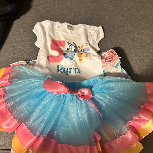 Blue Dog Birthday Outfit, Custom Blue Dog Tutu Outfit, Blue Birthday ...