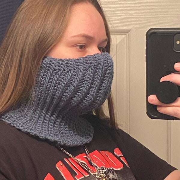 Half Balaclava Buff Ski Mask CROCHET PATTERN: Mens Neck & Face Warming ...