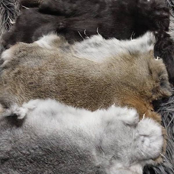 1 Pcs Natural Color Rabbit Fur Pelts Craft Grade Assorted - Etsy