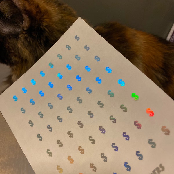 Holographic Dollar Sign Stickers, Planner Stickers, Budget Stickers ...