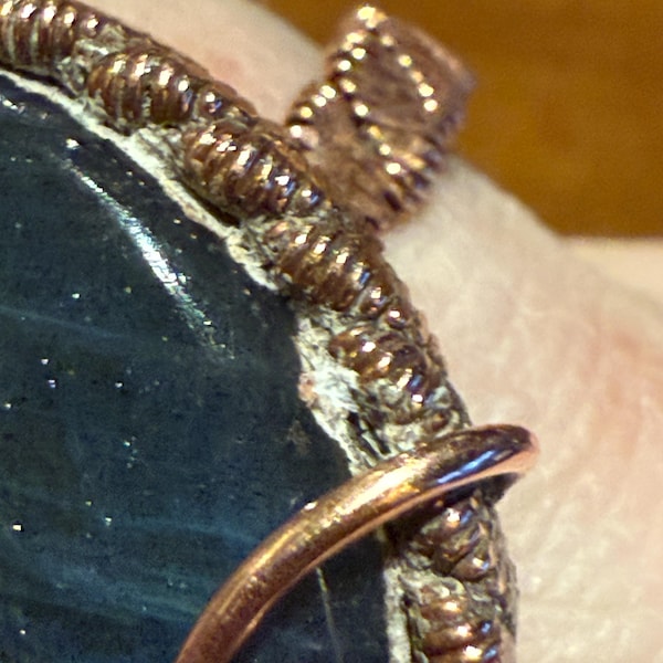 Labradorite Ring Copper Wire Wrapped Ring Copper Ring Labradorite ...