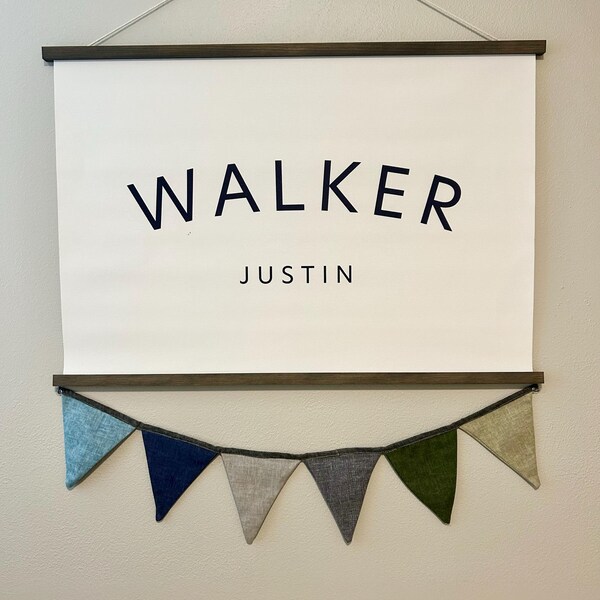 Personalized Canvas Sign Canvas Flag Last Name Sign Custom Family Name ...