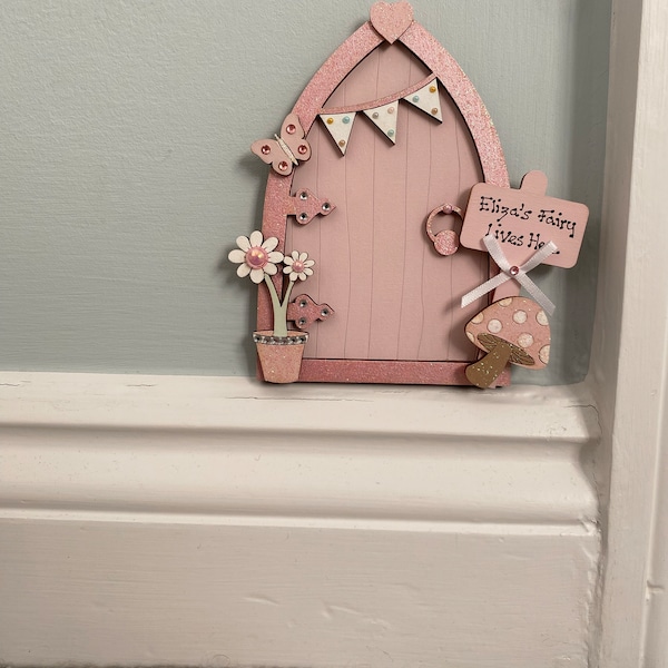 Magical Light Pastel Pink Fairy Door, Handpainted With Embellishments ...
