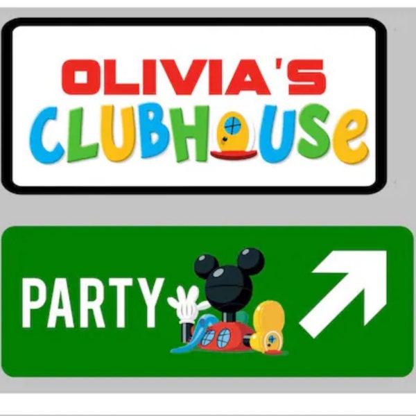 Personalized Customized Mickey Mouse Clubhouse Party Sign - Digital ...