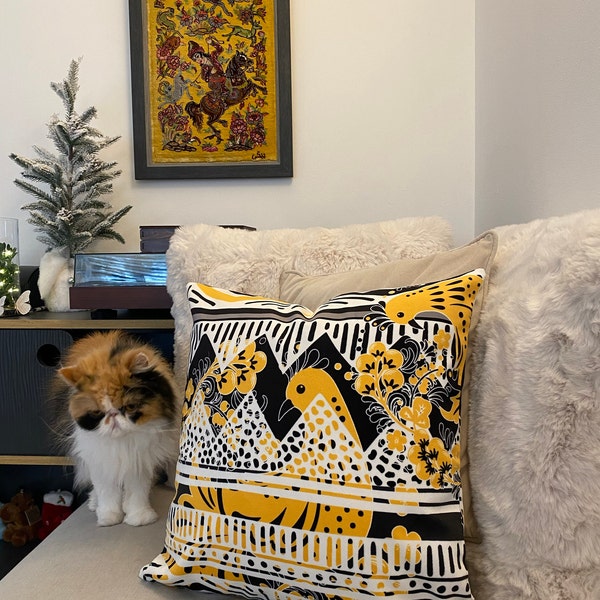 Batik Velvet Cushion Cover Crafted by Narrative Art Design - Dark Jade ...